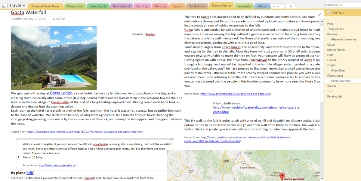 How I use OneNote to Organize my Travels – Wild Blue Wanderer
